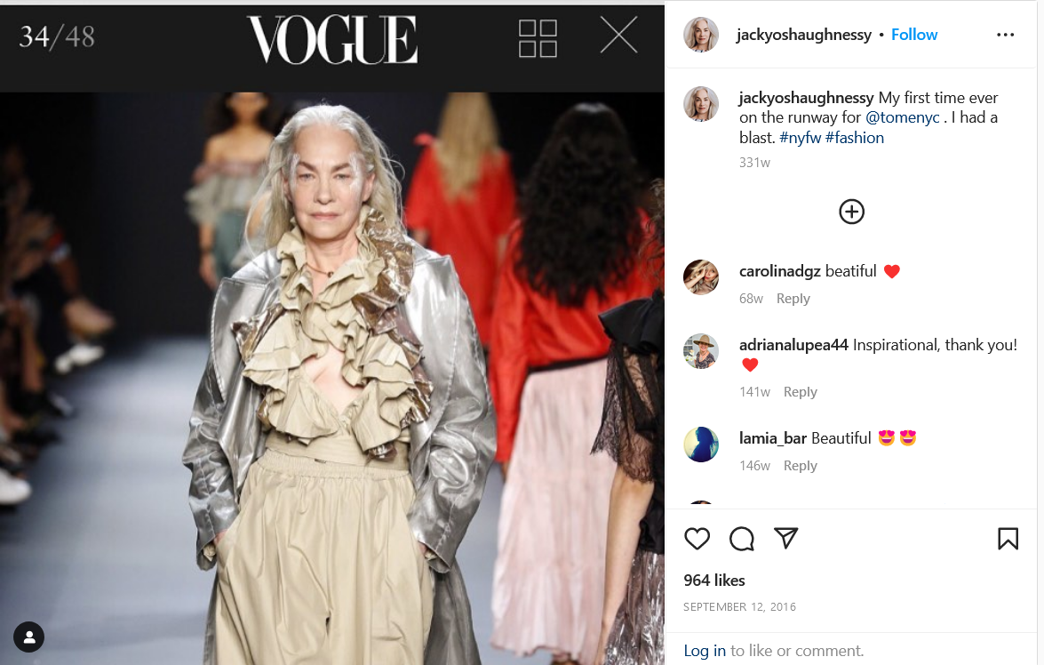 Not too late: An introduction to over 60 model Jacky O’Shaughnessy – A Wren Says